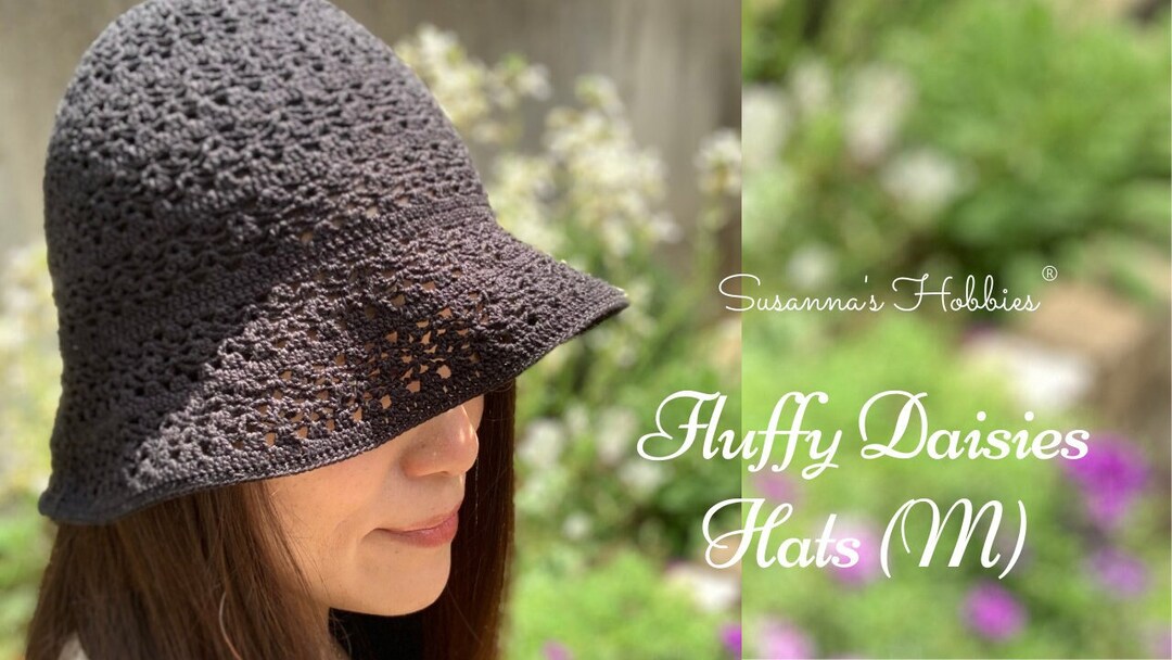 Crochet Pattern (M) "fluffy Daisies Women's BUCKET Hat & SUMMER Hat ...