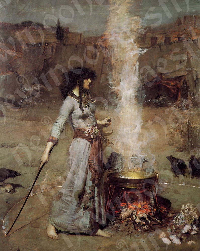 The Magic Circle / John William Waterhouse Print / - Etsy