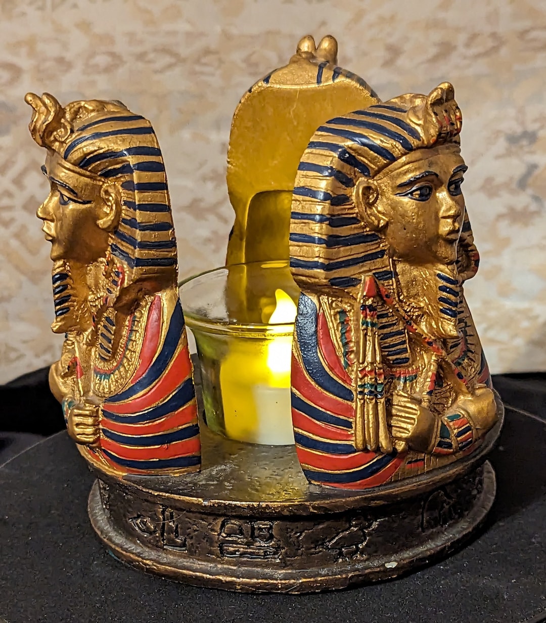 Egyptian King Tut Pharaoh Decorative Candle Holder - Etsy