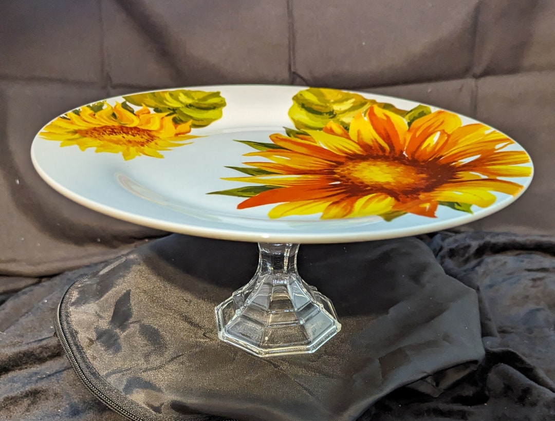 Pretty Royal Norfolk Sunflower Pedestal Serving Plate - Etsy
