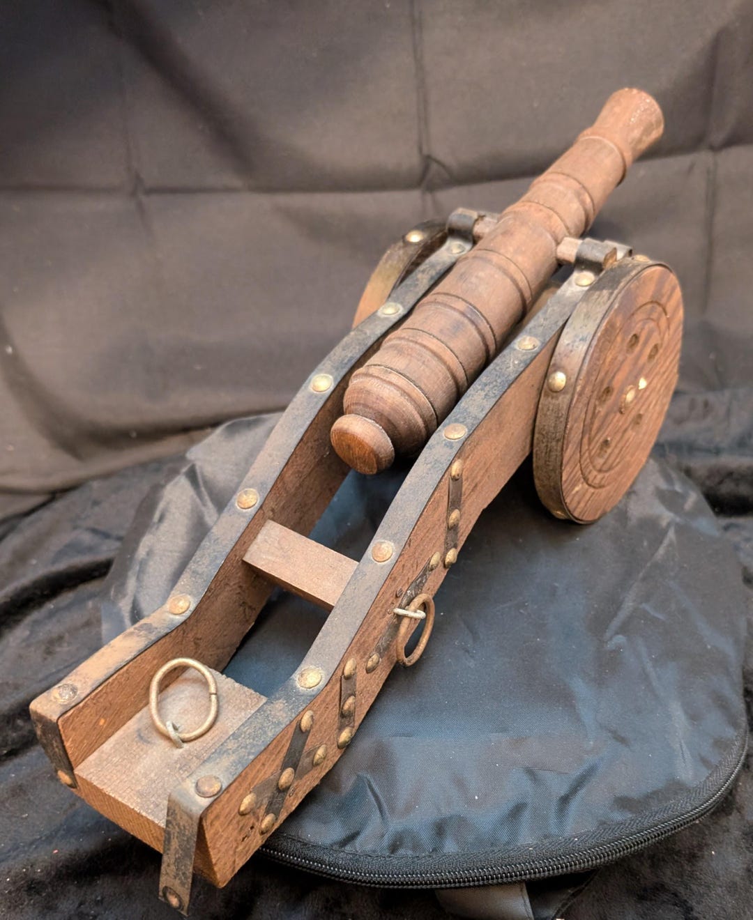 Cannon- Vintage Desktop/model Wood and Brass - Etsy