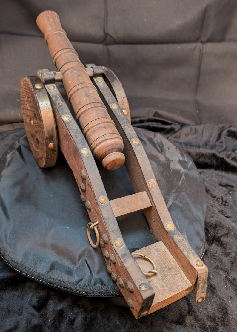 Cannon- Vintage Desktop/model Wood and Brass - Etsy