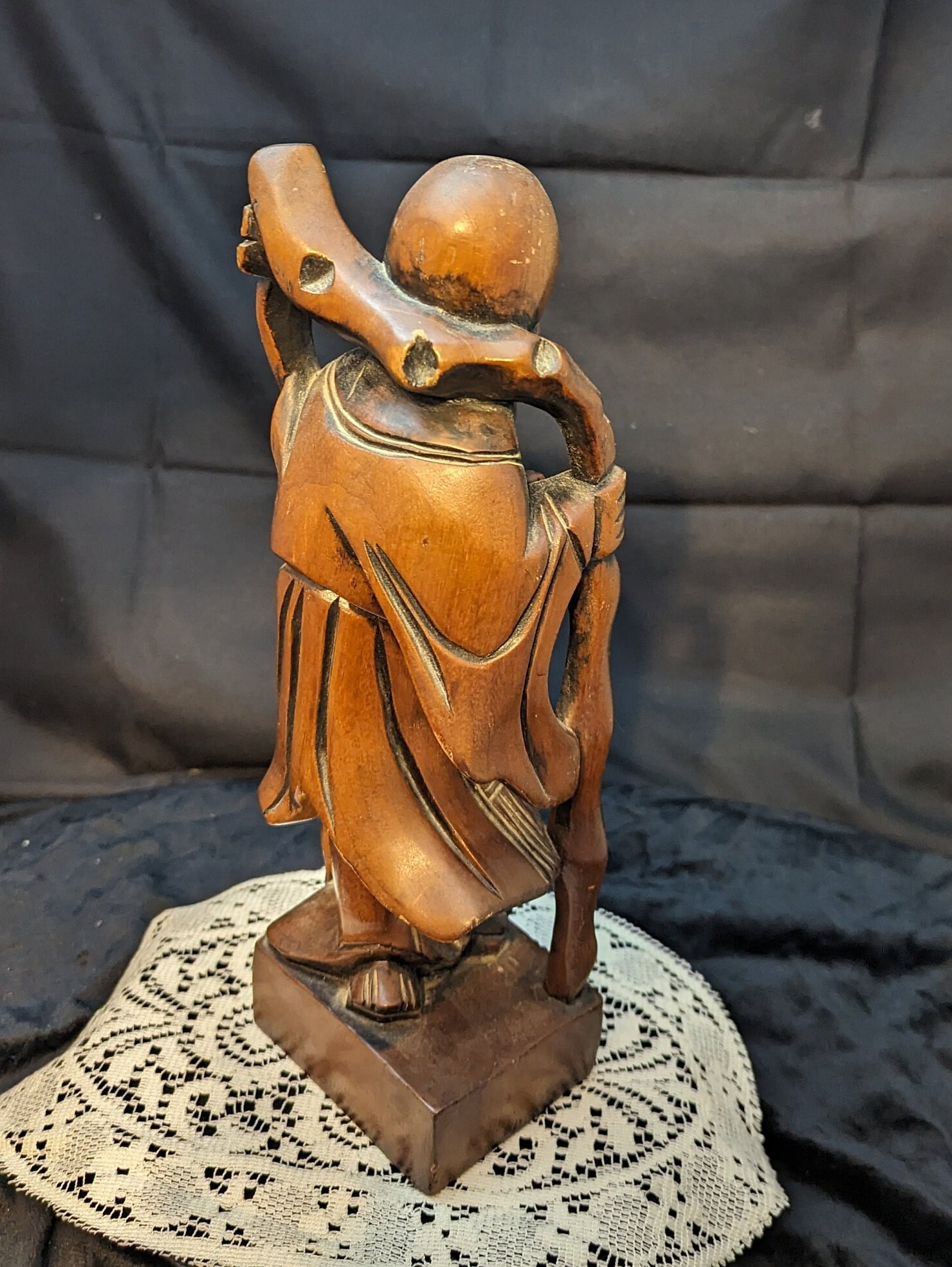 Shou Sanxing Hand Carved Wood Statue 12" Tall - Etsy