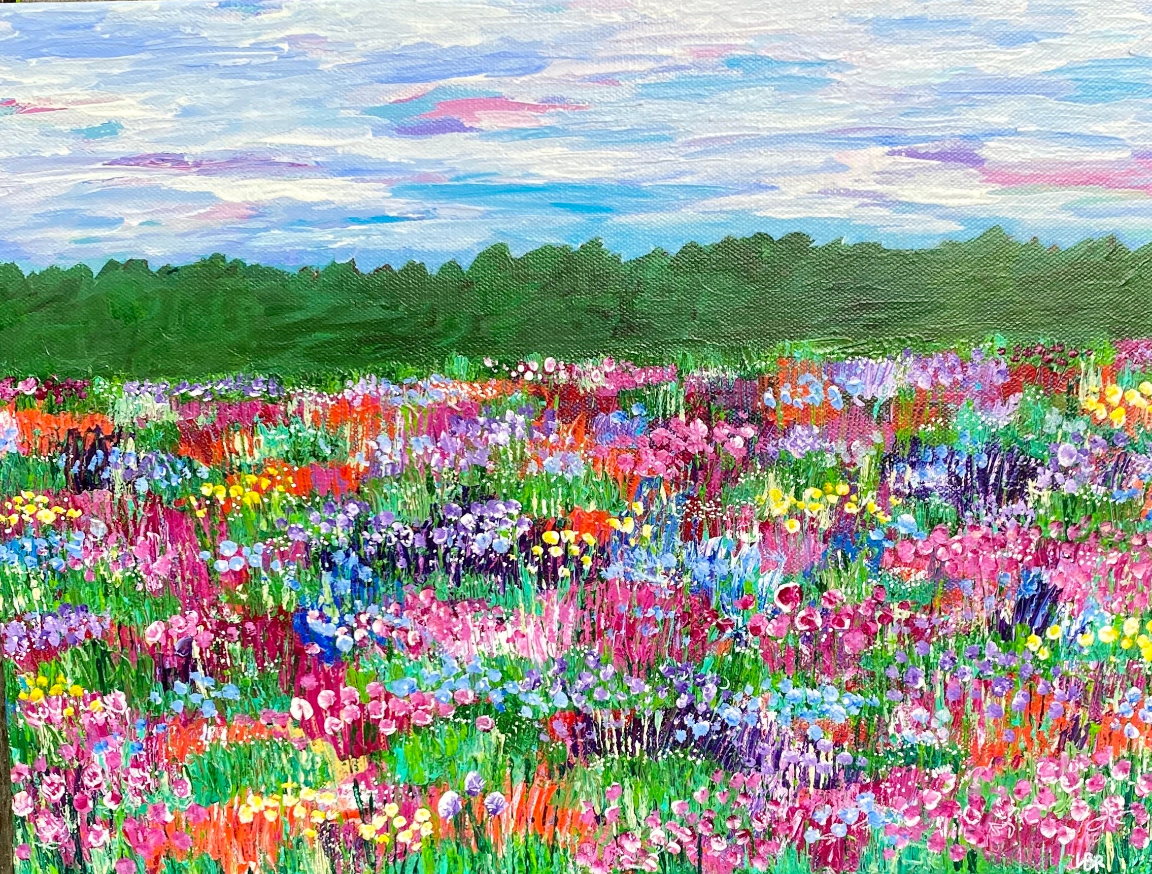 Colorful Wildflower Acrylic Painting on Gallery Wrapped Canvas ...