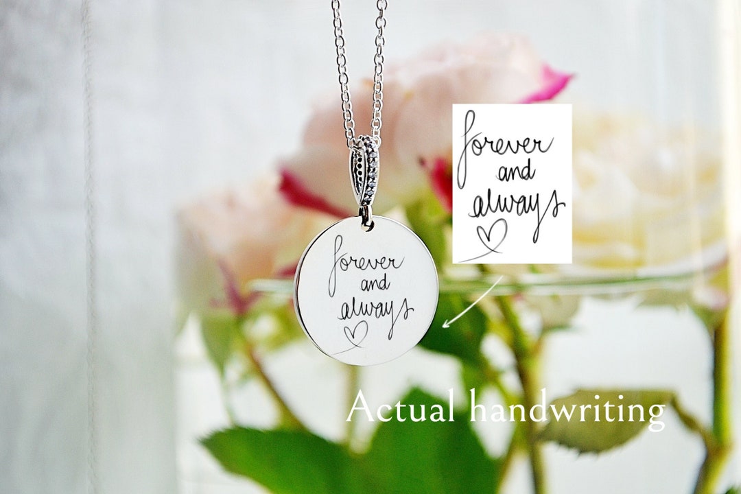 Custom Handwriting Necklace, Actual Handwriting Jewelry, Signature ...
