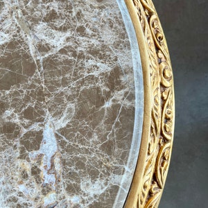 Wooden Table Marble Top Royal Baroque Style Round Table Light Brown ...