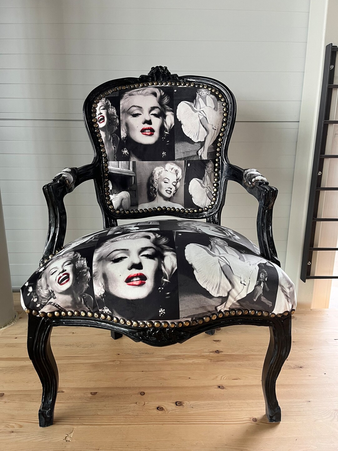 Armchair Marilyn Monroe Print French Louis Style Chair Home Devor ...