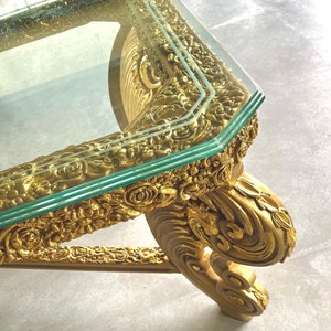 Huge Dining Table Glass Top Extra Long Table Royal Baroque Style Glass ...