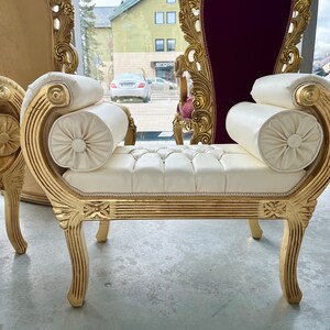 Ottoman French Louis Antique Style in Gold Hocker Retro Baroque Rococo ...