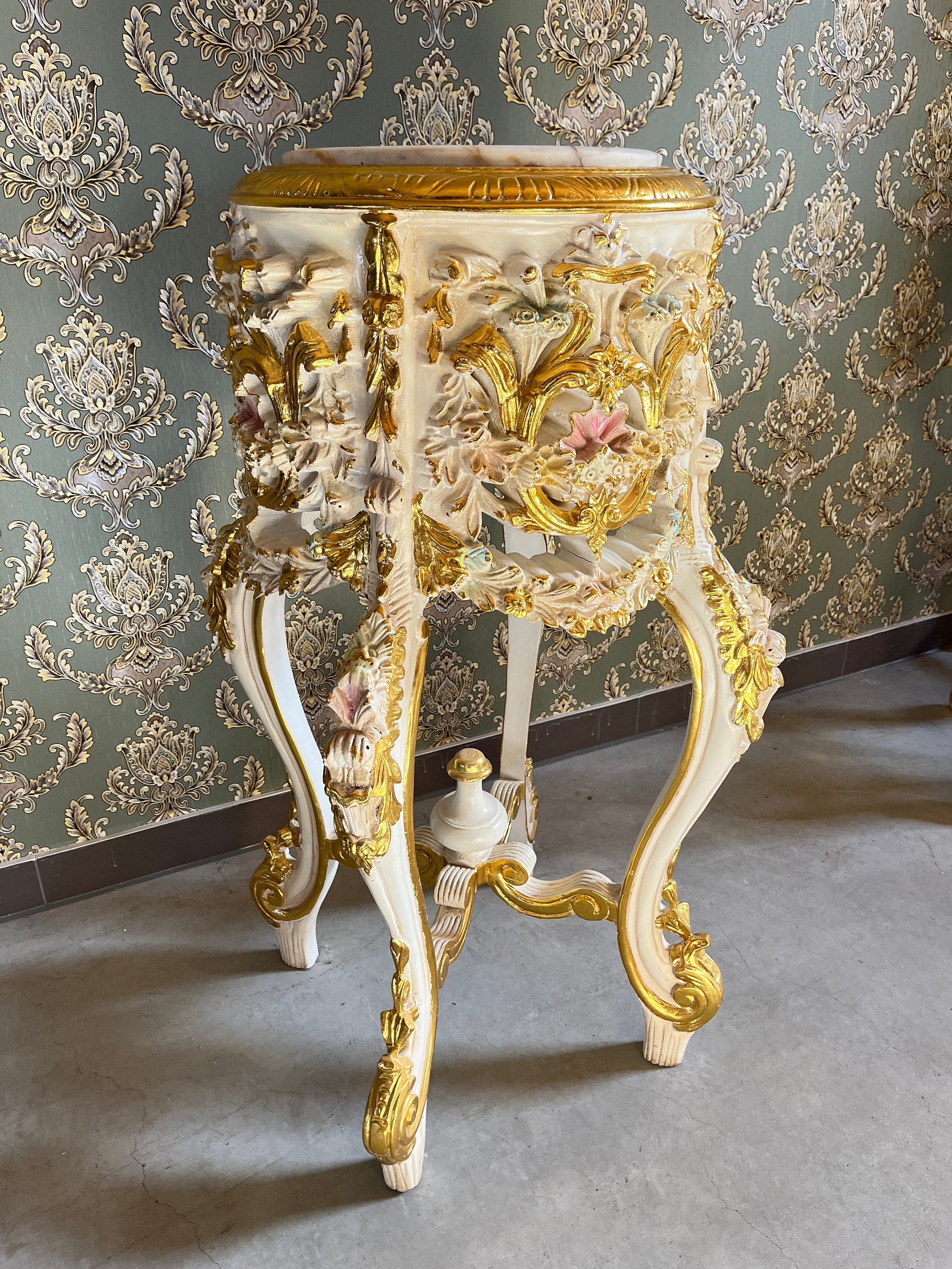 Deluxe Column White Color French Baroque Style With Marble - Etsy