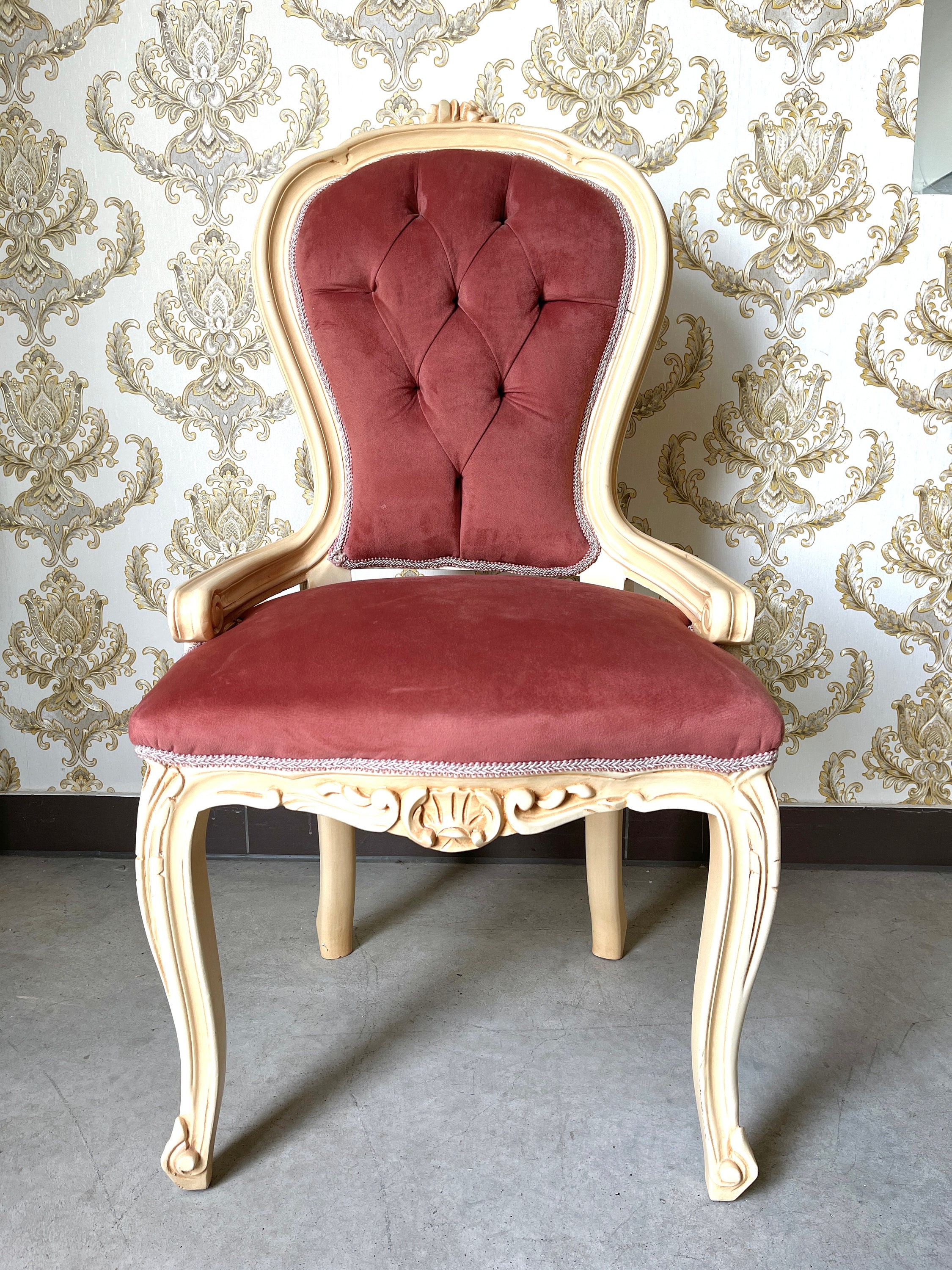 Accent Chair Classic Baroque Style in Beautiful Rose Berry - Etsy