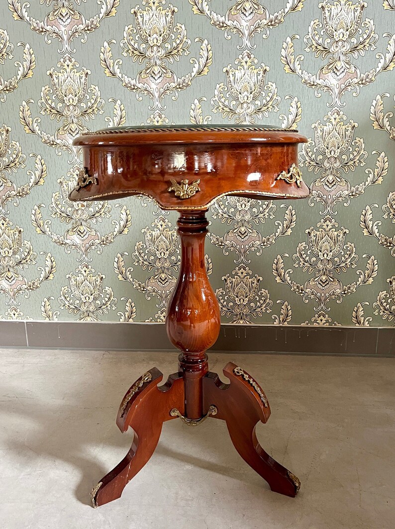 Small Side Table Marble Top Retro Baroque Style Tea Table Café Table ...