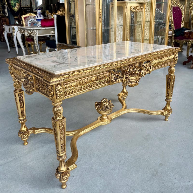 Antique Gold Dining Tables - Etsy UK