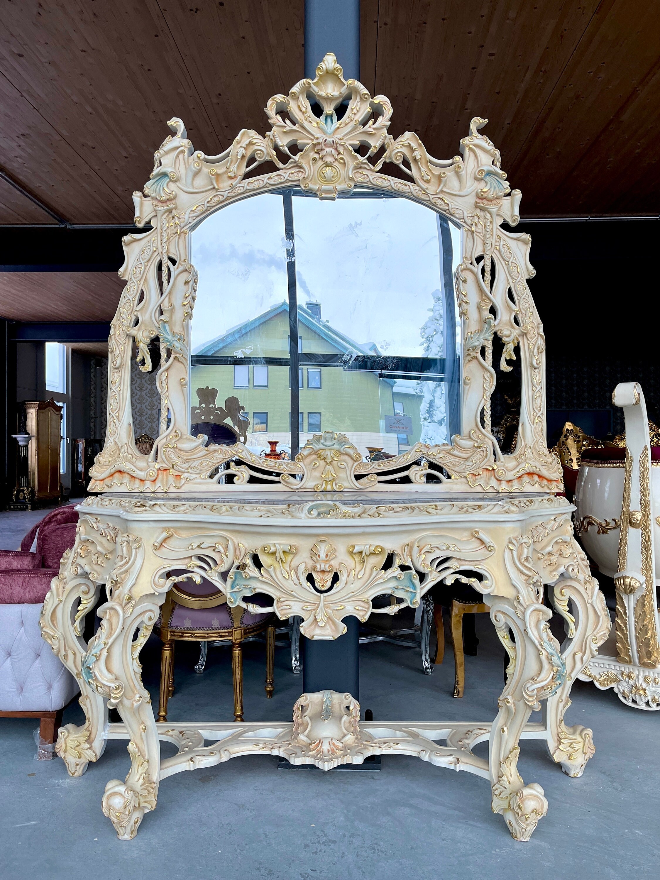 Console Mirror Table Set Baroque Antique Style in Colorful Venetian Style Mirror and Table Console for Hotel Commercial Lobby Decoration Etsy