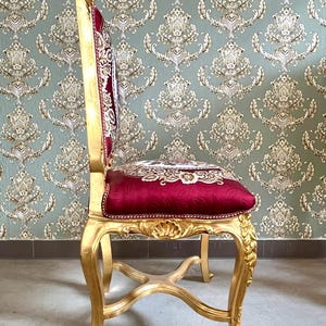 Accent Chair Antique Style Gold Finish Dining Chair Red Baroque Rococo ...