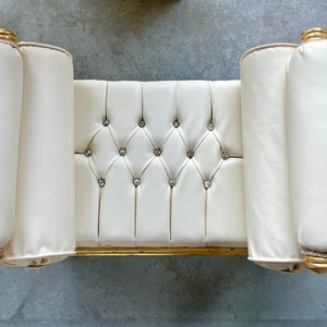 Ottoman French Louis Antique Style in Gold Hocker Retro Baroque Rococo ...