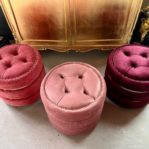 Pouf Colorful Baroque Rococo Style Foot Stool Nostalgic French Marcaron ...