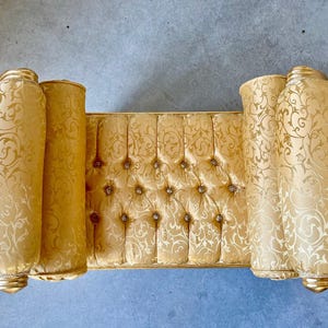 Ottoman French Louis Antique Style in Gold Hocker Retro Baroque Rococo ...