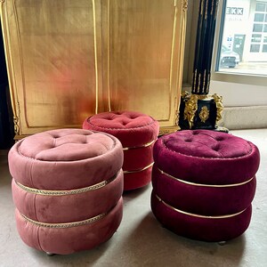 Pouf Colorful Baroque Rococo Style Foot Stool Nostalgic French Marcaron ...