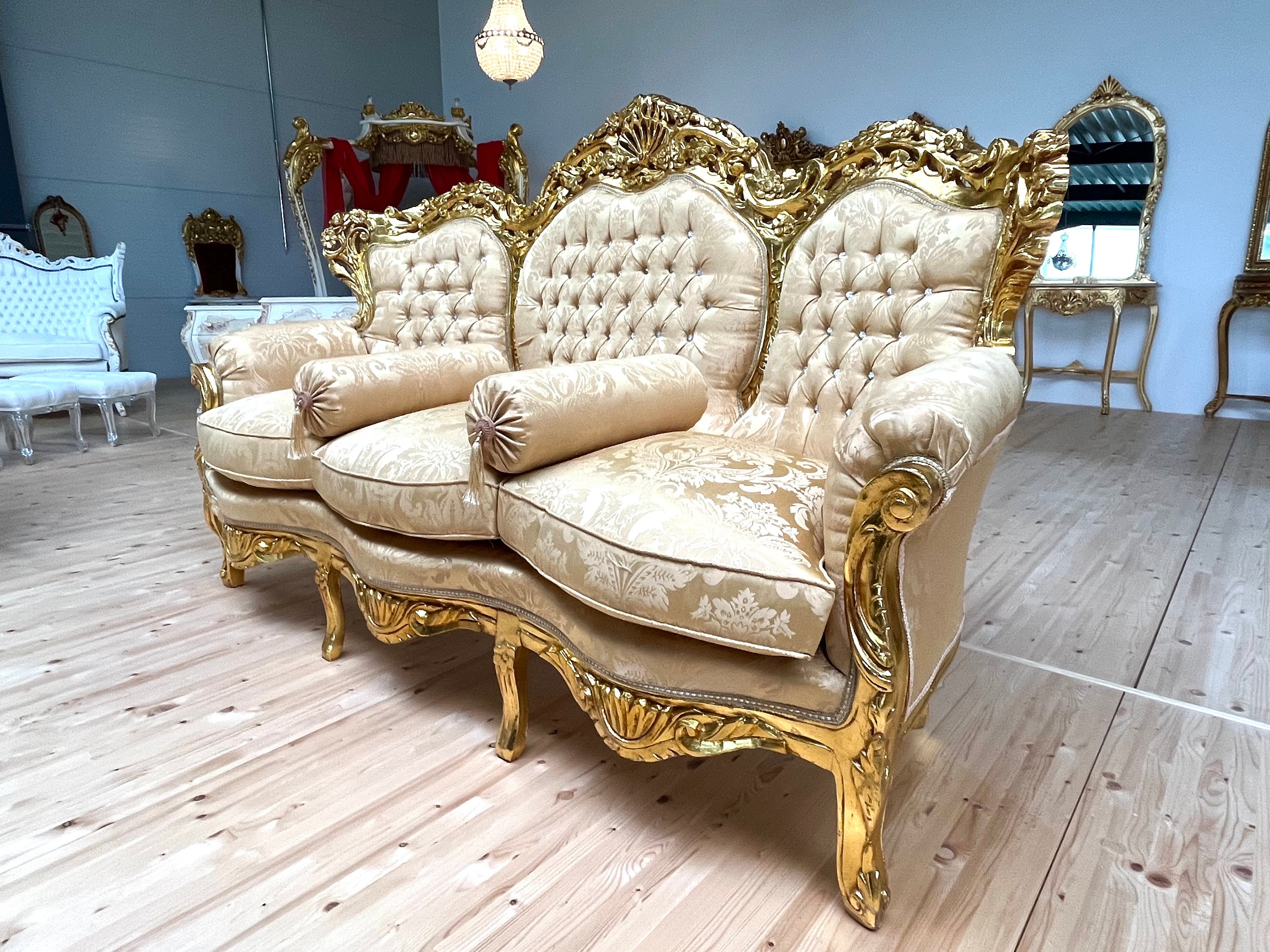 Sofa Set French Louis Style in Gold Finish Retro Baroque Rococo Style Couch Set for Holiday Sparkling Home Decor Gift for Hotel Lobby Decor Etsy