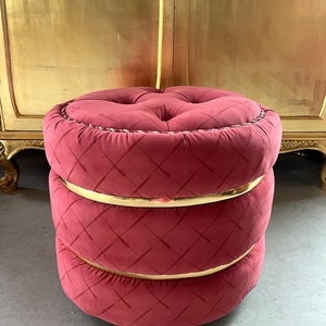 Pouf Colorful Baroque Rococo Style Foot Stool Nostalgic French Marcaron ...