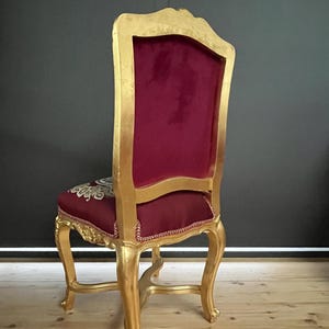 Accent Chair Antique Style Gold Finish Dining Chair Red Baroque Rococo ...