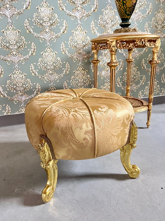 Cream and gold footstool store
