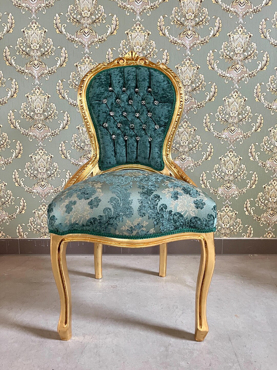 Accent Chair Retro French Baroque Rococo Style Dining Chair Antique ...