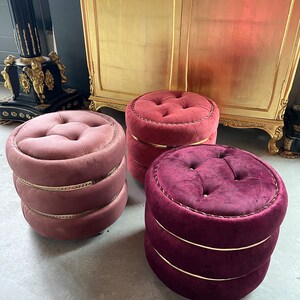 Pouf Colorful Baroque Rococo Style Foot Stool Nostalgic French Marcaron ...