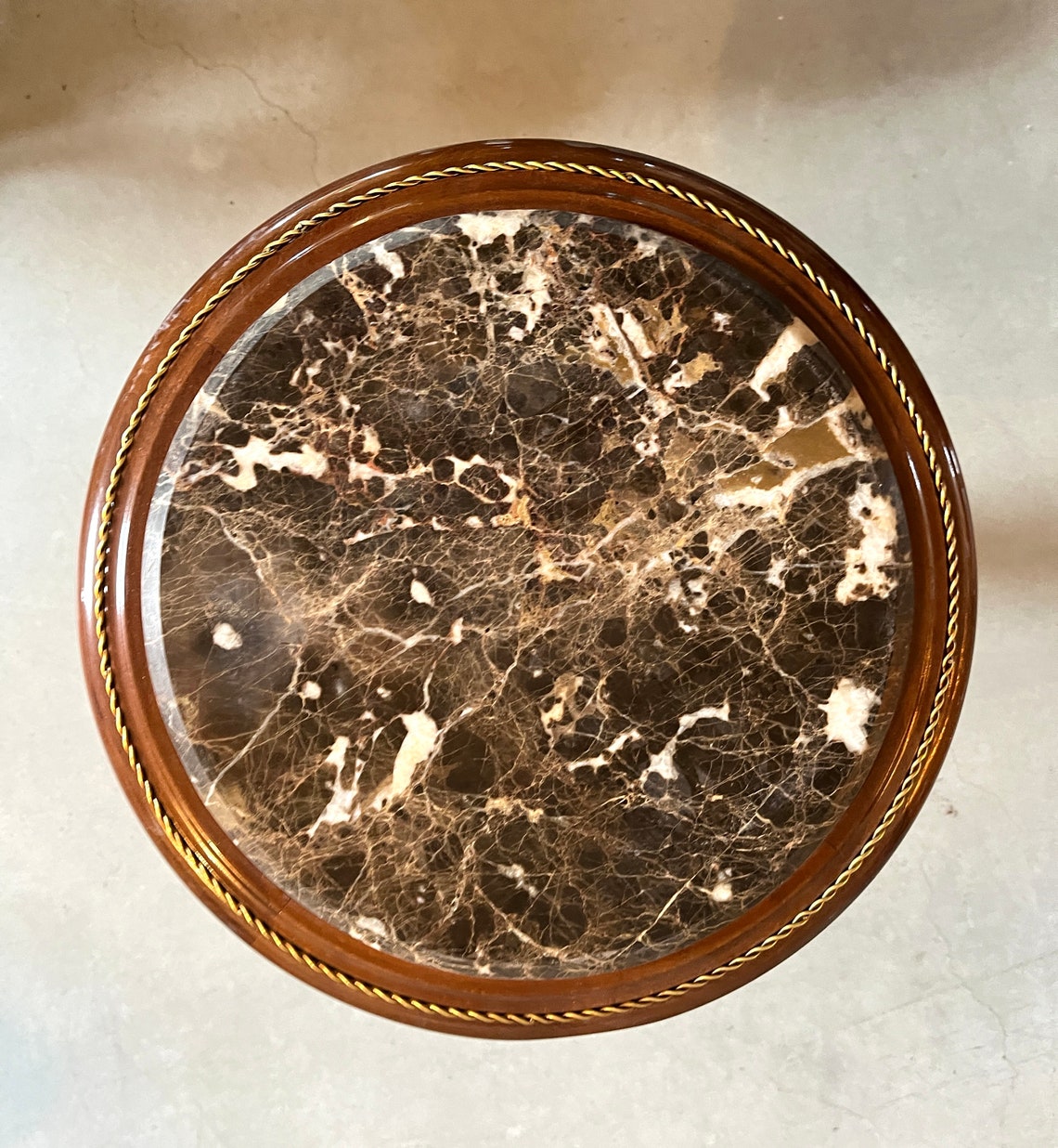 Small Side Table Marble Top Retro Baroque Style Tea Table Café Table ...