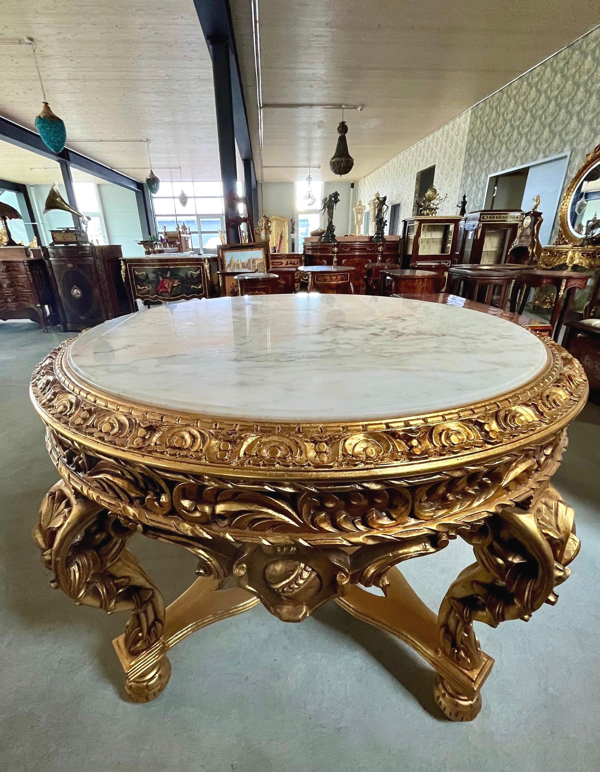 Rococo Accent Table Carrara Marble Top Royal Round Table Handmade - Etsy