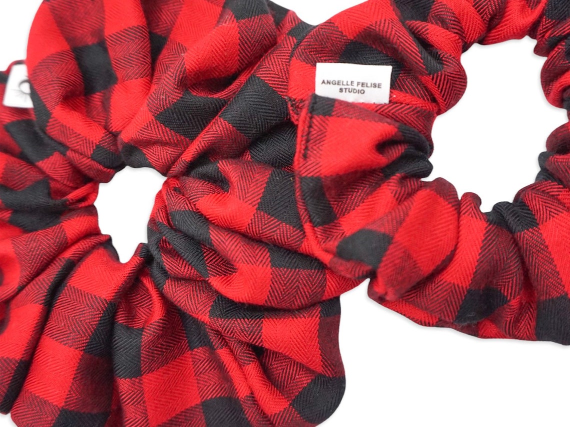 Red and Black Plaid Scrunchie | Oversized & Basic Scrunchies | |xxl ...