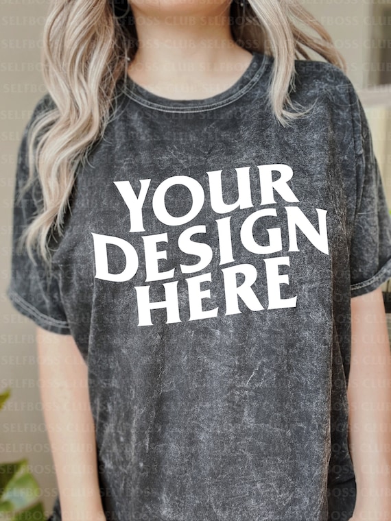 Colortone Mineral Washed Shirt Model Mockup Mineral Washed Etsy