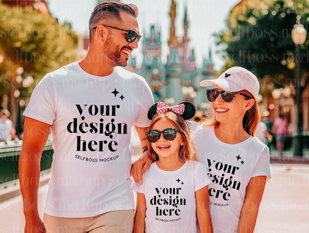 Magic Kingdom Family Mockup Canvas WHITE 3001 T-shirt Mockup, Theme ...