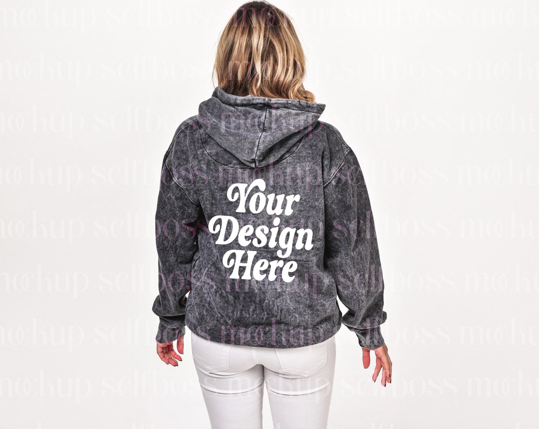 Colortone Mineral Washed Hoodie Colortone 8300 Black Mineral Washed ...