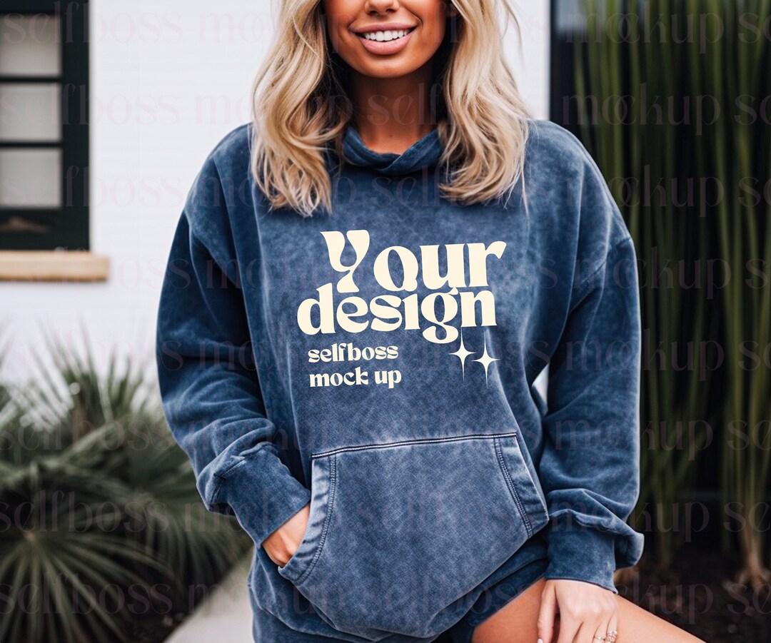 Colortone Mineral Washed Hoodie - Colortone 8300 Blue/navy Mineral ...