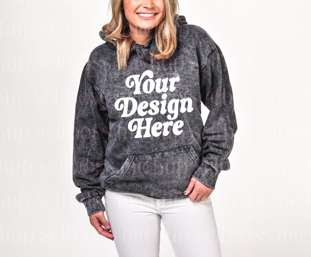 Colortone Mineral Washed Hoodie - Colortone 8300 Black Mineral Washed ...