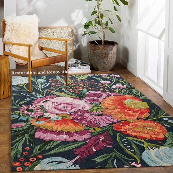 Rug With Flowers - Etsy