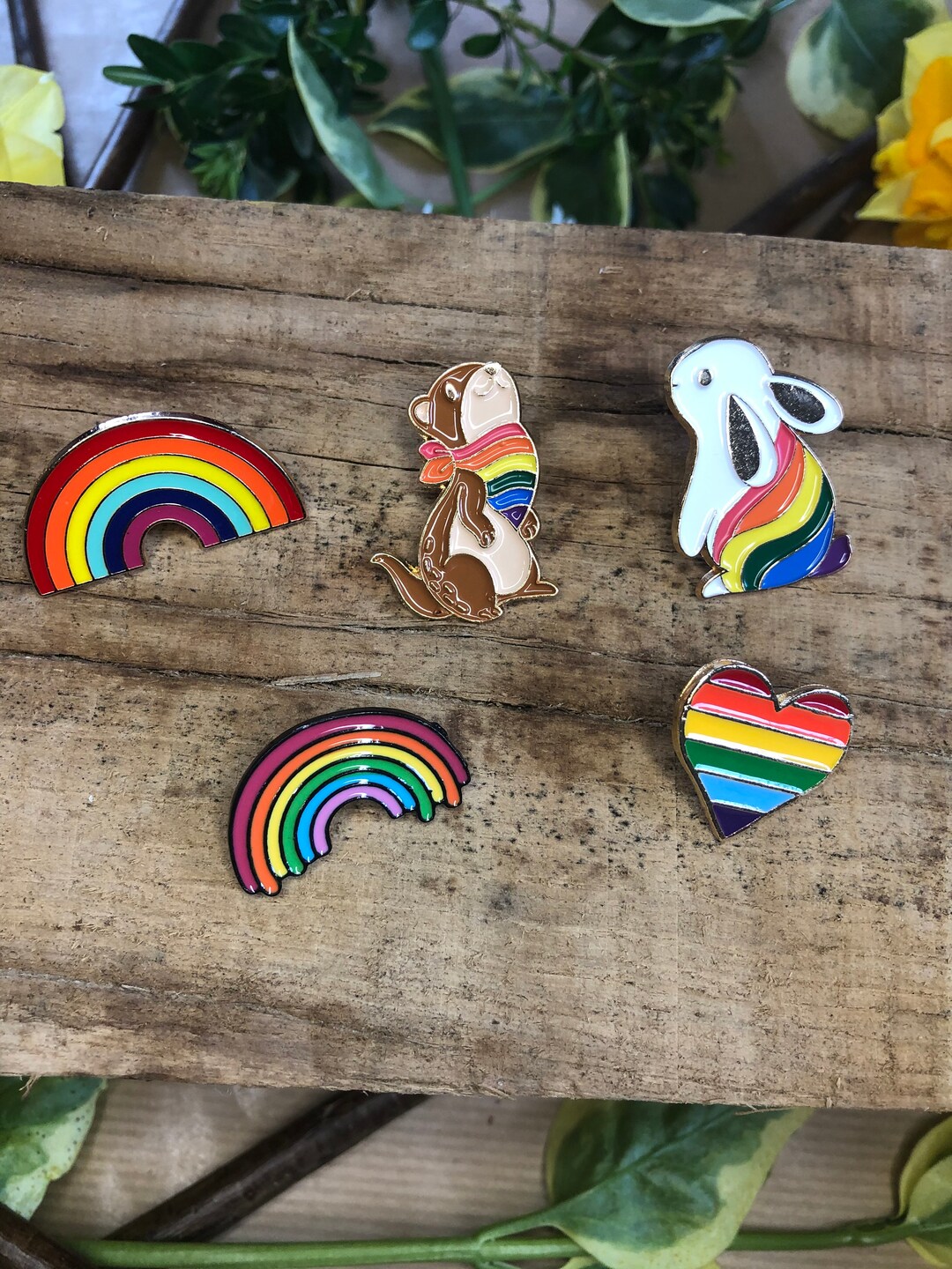 Buy Pride Love Rainbows and Hearts Enamel Pin Badges Online in India - Etsy
