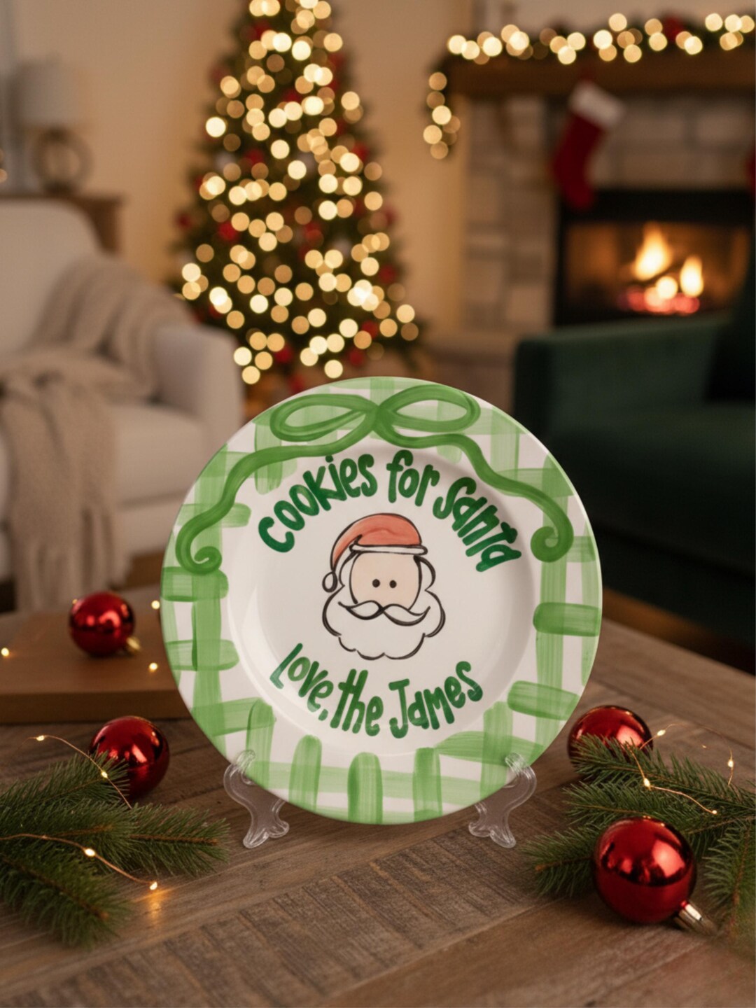Personalized Christmas Plate for Santa • Custom Cookies for Santa Plate ...