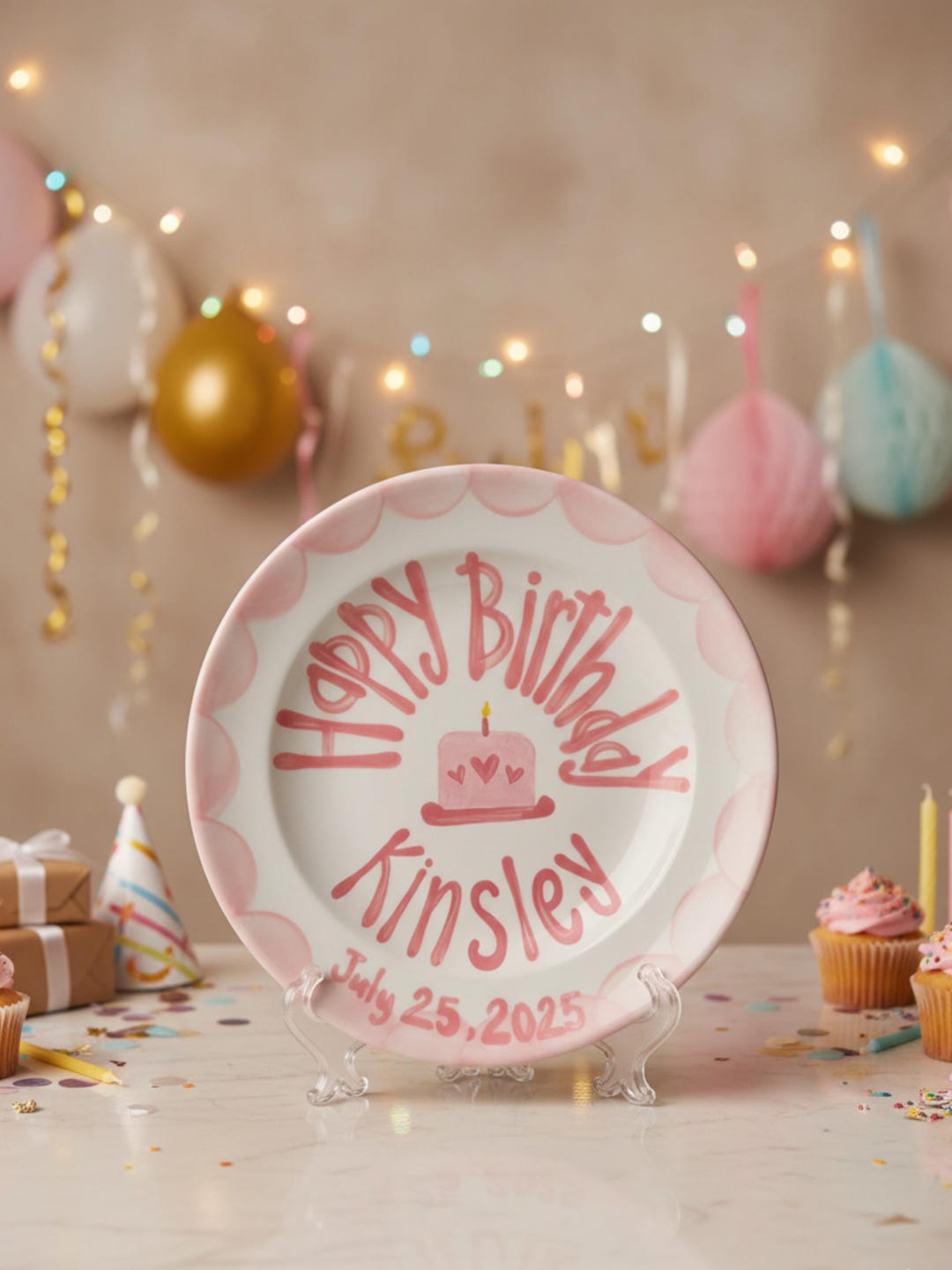 Custom Name Birthday Plate for Kids • Personalized Ceramic Plate With ...