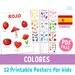 COLORS Printable Posters for Preschool Kids in SPANISH, Set of 12 ...