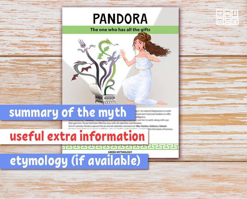 GREEK MYTHS Printable Info Posters for Kids Bundle, Greek Mythology ...