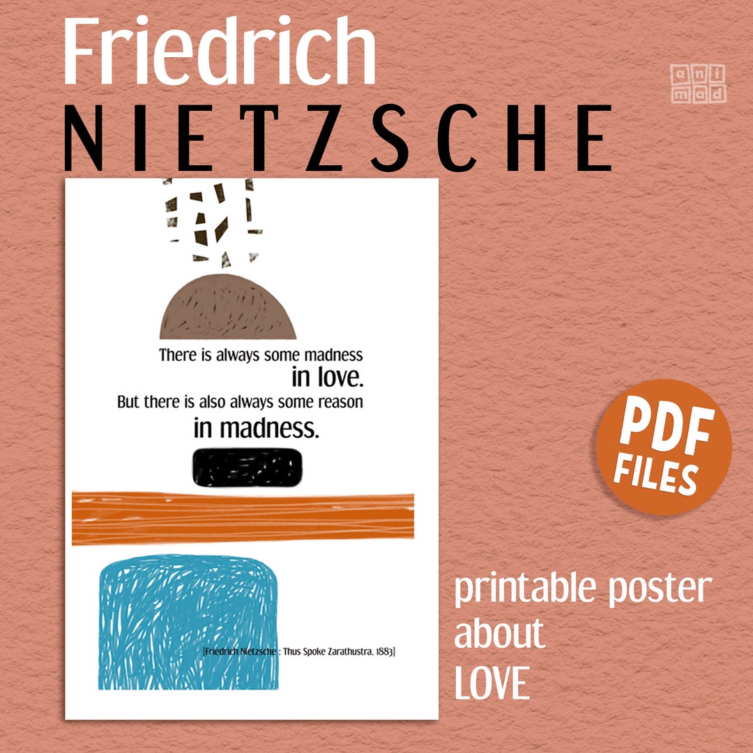 Friedrich Nietzsche Inspirational Philosophy Quote Printable Poster for ...