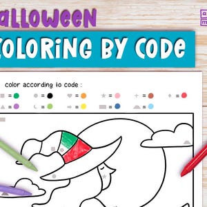 HALLOWEEN Coloring Pages by Code for Preschool Kids, Simple & Easy ...