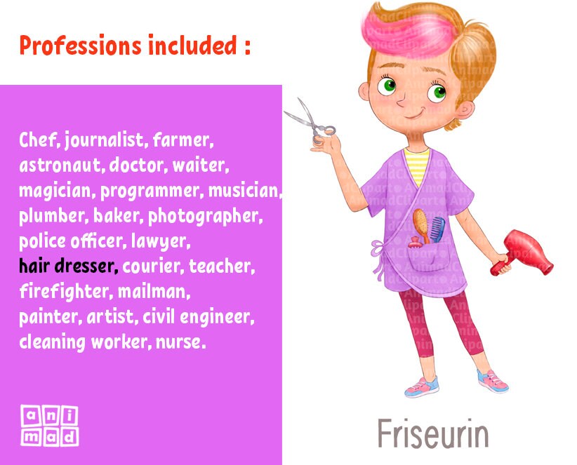 German Professions Poster for Preschool Kids, Printable Vocabulary ...