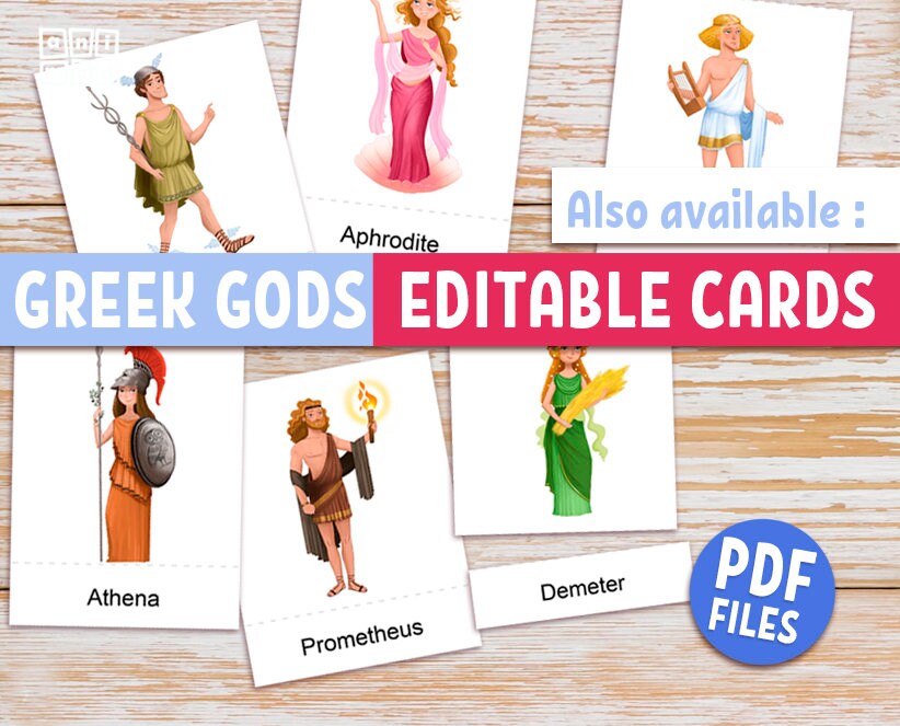 GREEK MYTHS Printable Info Posters for Kids Bundle, Greek Mythology ...