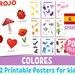 COLORS Printable Posters for Preschool Kids in SPANISH, Set of 12 ...