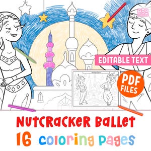 NUTCRACKER Ballet COLORING PAGES for Kids, Simple & Easy Printable ...