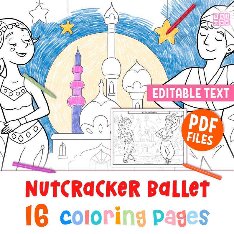 NUTCRACKER Ballet COLORING PAGES for Kids, Simple & Easy Printable ...